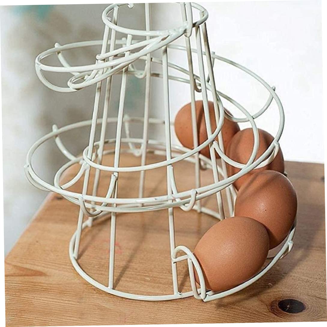 Egg Skelter Spiral Storage Rack Kitchen Spiraling Dispenser Holder for Countertop Egg Baskets