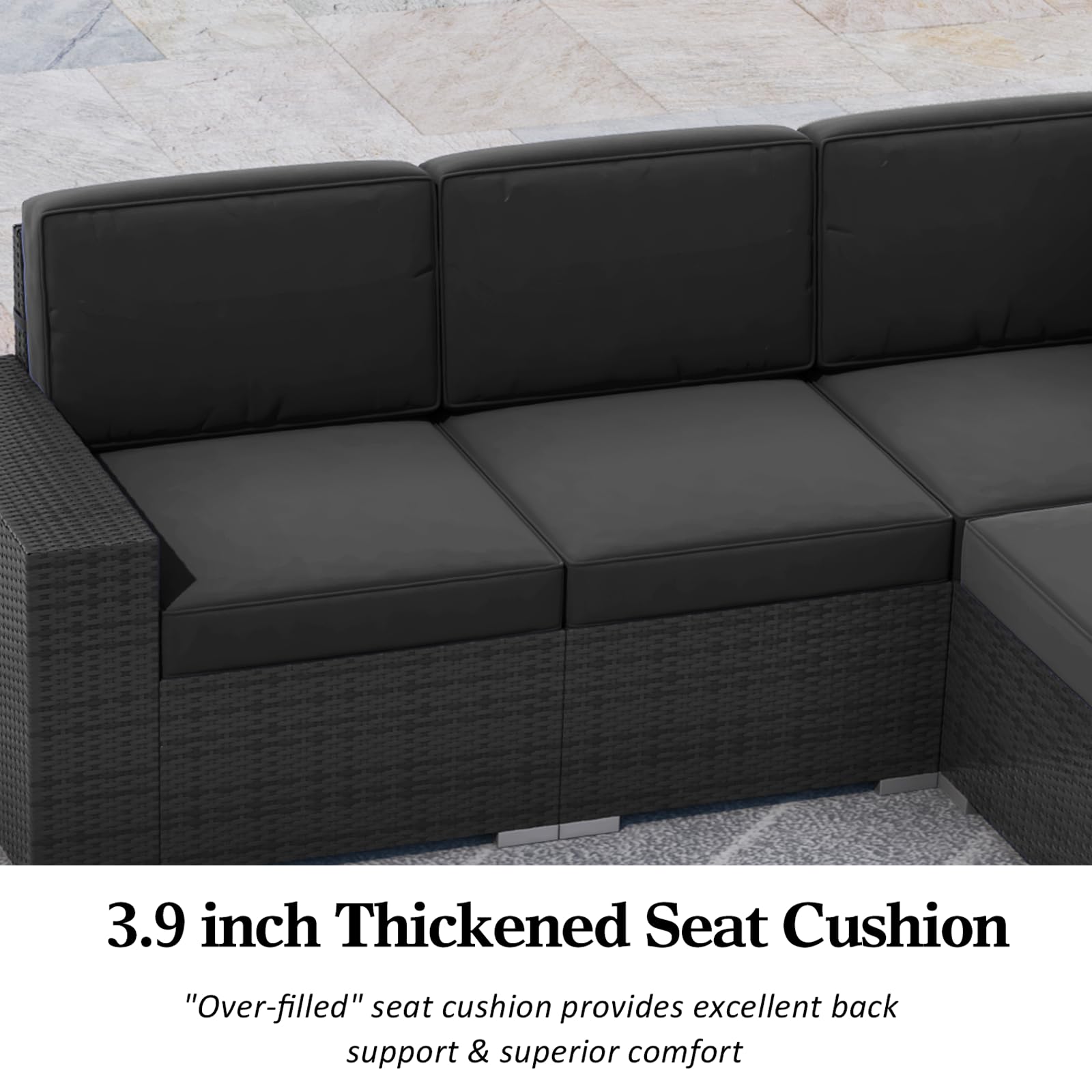LayinSun 12 Pieces Outdoor Patio Furniture SetSectional Conversation Sofa Set Rattan Sofa Set with Coffee Table