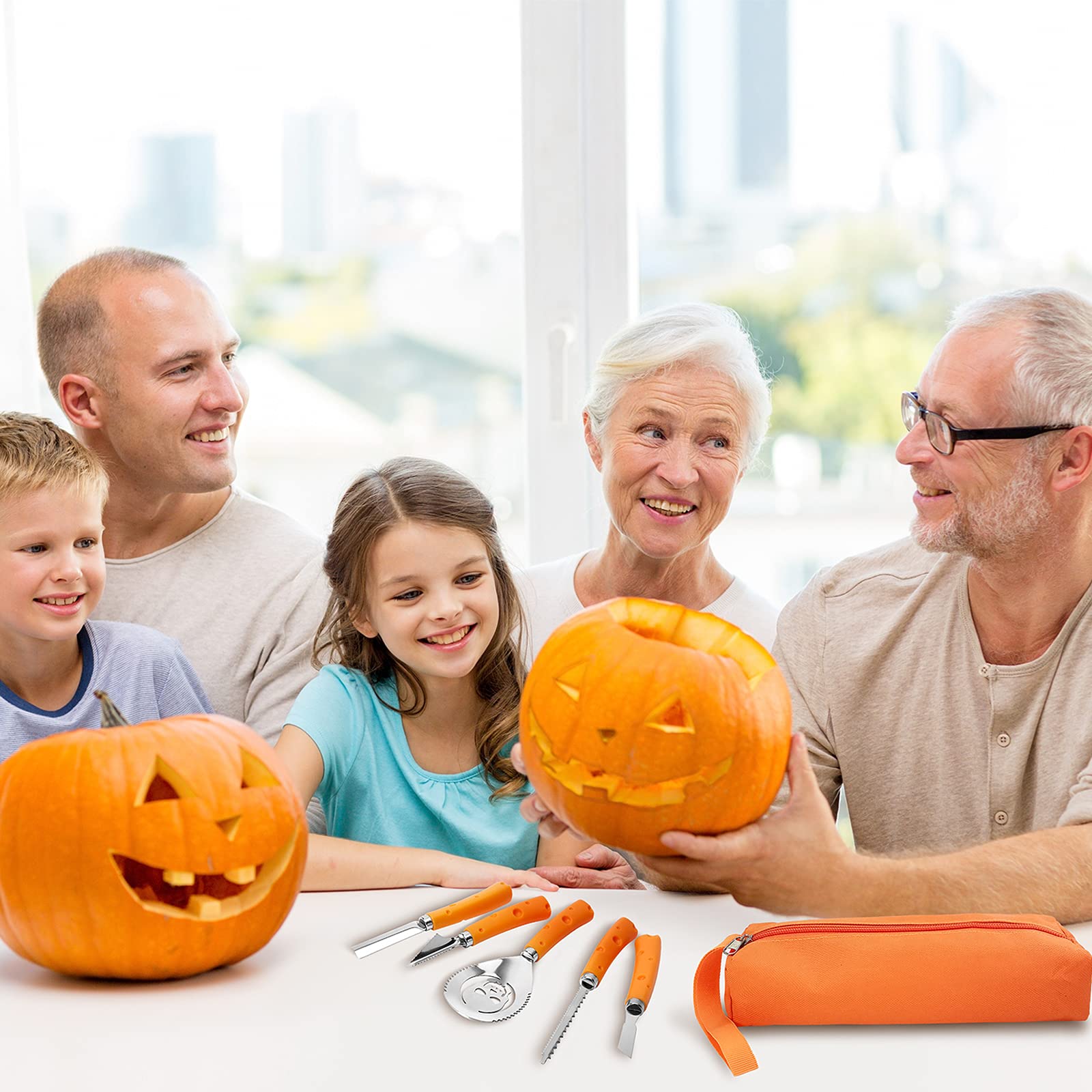 HuaQi Halloween Pumpkin Carving Kit: Halloween Decorations Pumpkin Carving Tools Pumpkin Carving Power Tools with Carrying Case for Kids Adults