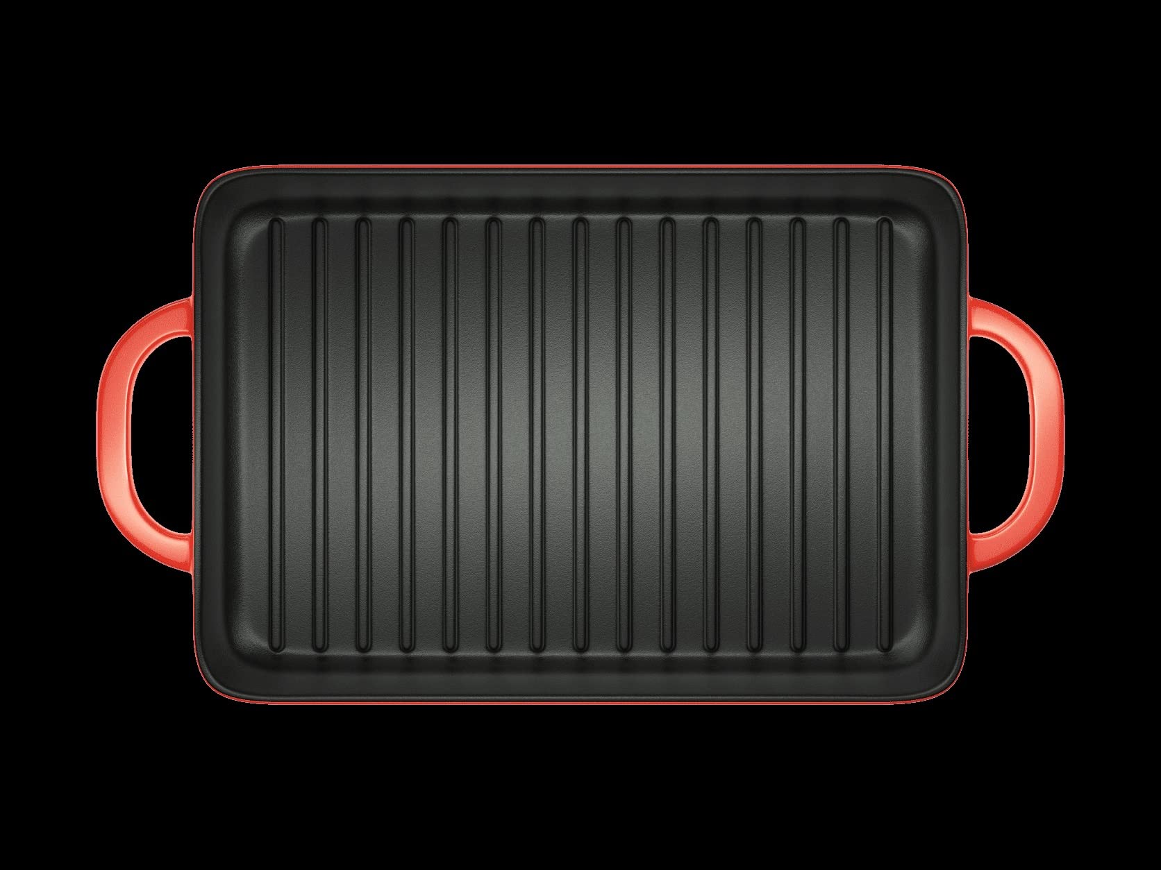 FSPE Cast Iron Enameled Cast Iron Grill Pan, Red