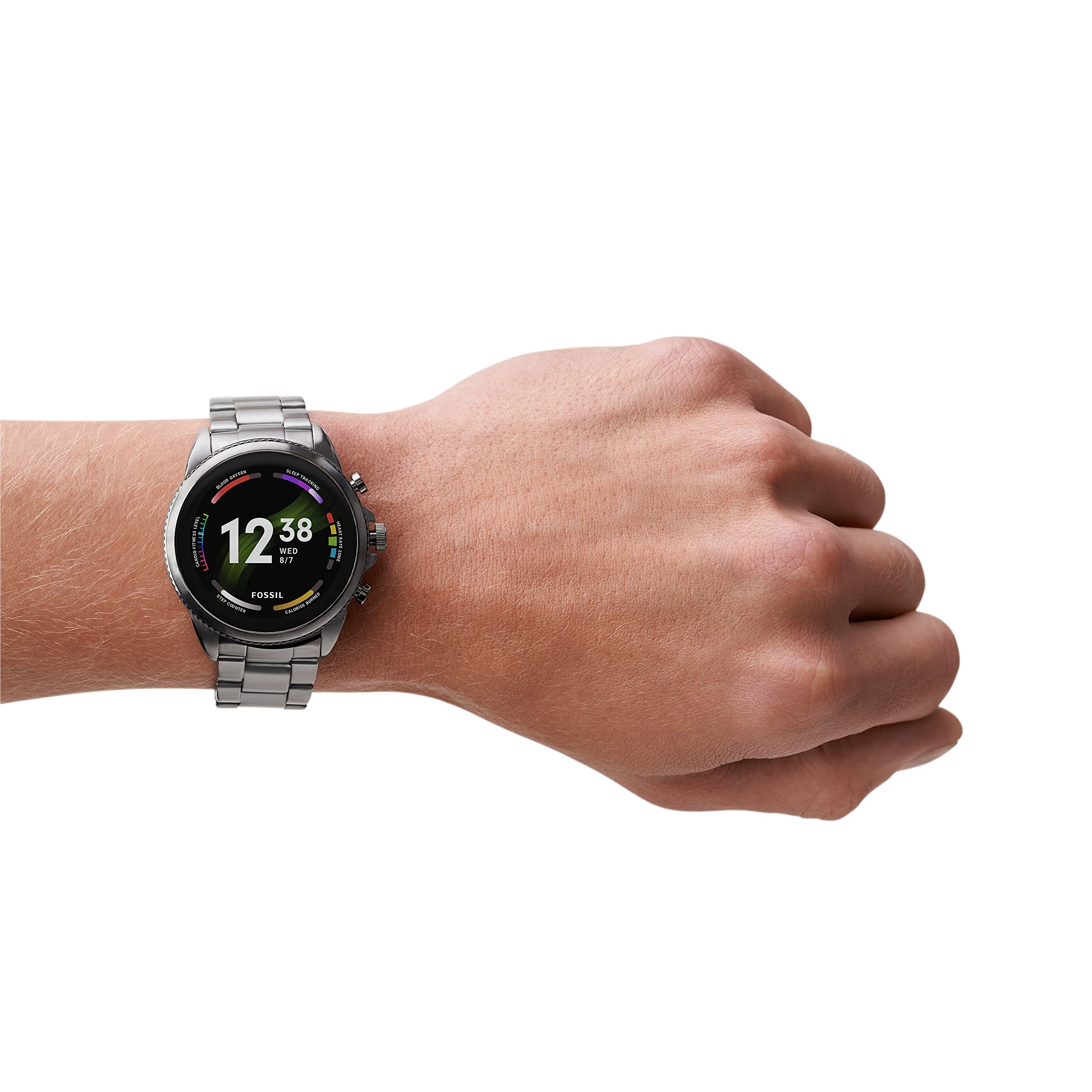 Fossil Men's Gen 6 44mm Stainless Steel Touchscreen Smart Watch, Color: Smoke (Model: FTW4059V) (Renewed)