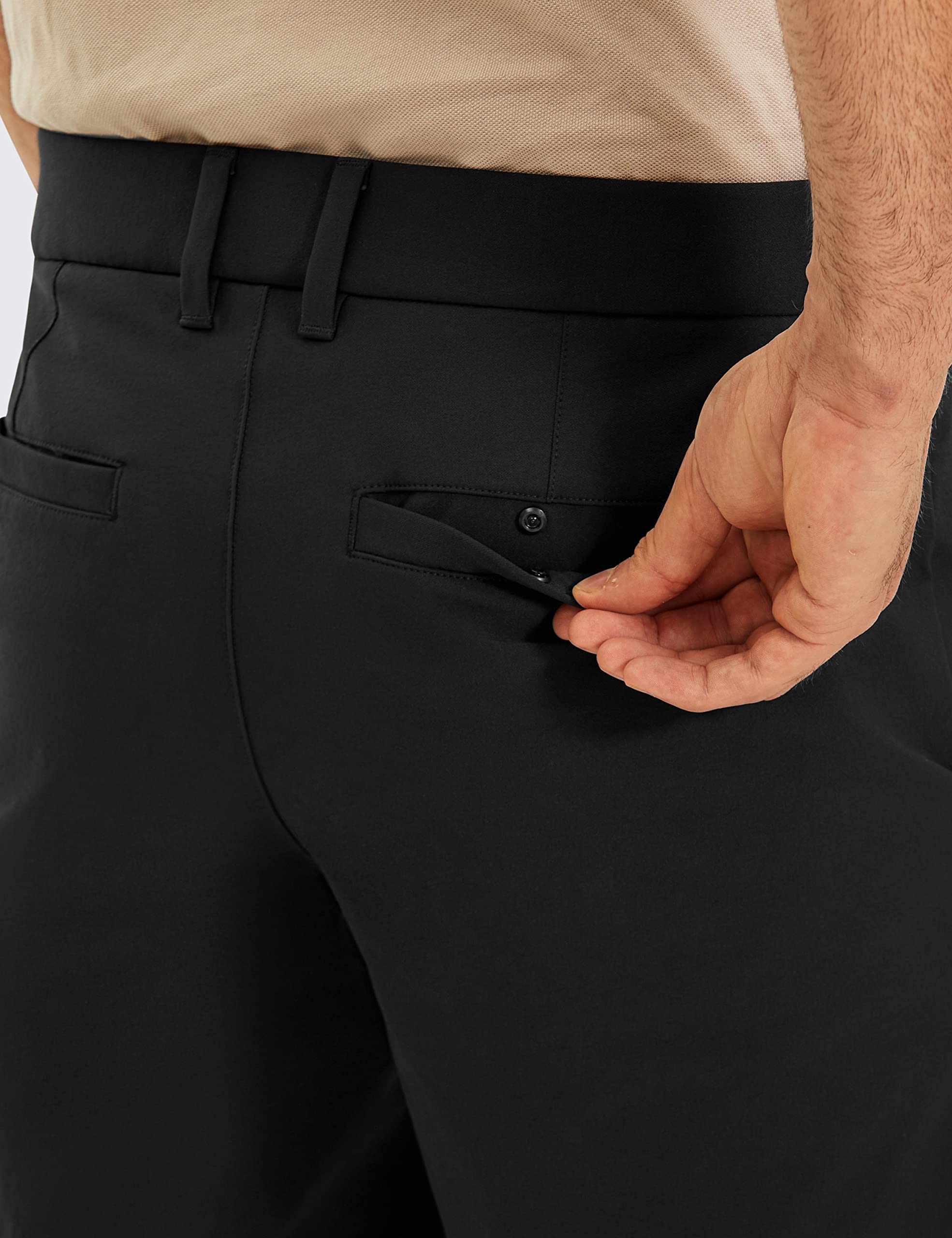 CRZ YOGA Men's Stretch Golf Shorts - 7'' Slim Fit Moisture Wicking Quick Dry Athletic Shorts with Pockets Black 34