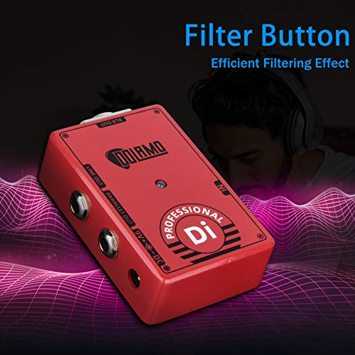 Electric Guitar Professional Effect Pedal True Bypass Active DI Box - DC 9V Regular Adapter with XLR Out Line in Line Out Parallel Out