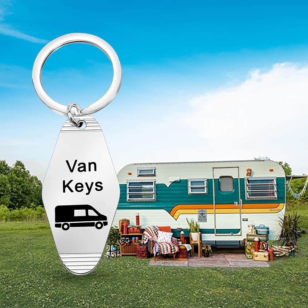 FOTAP Van Keys Keychain Camping Keychain RV keychain Ford Transit Camper Gift Camping Lover Gift Camping Fan gift Camper Gift (Van Keys)