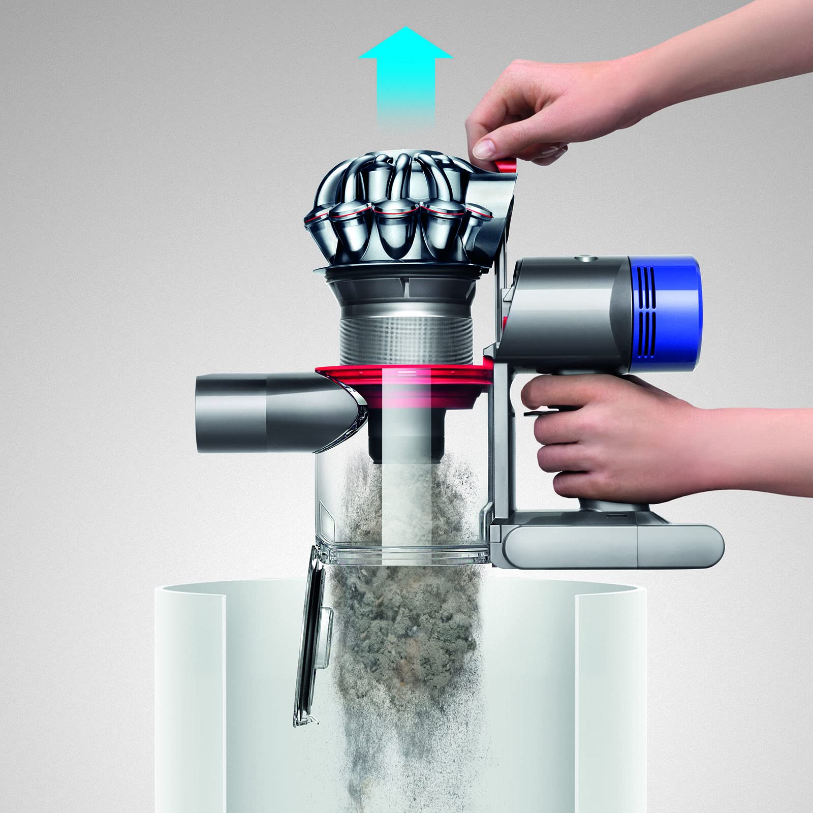 Dyson V8 Extra Cordless Stick Vacuum Cleaner, Powerful Suction, Ergonomic Handle, Cordless, Built-in Battery, Lightweight, Whole Machine Filtration, Ghost Manta Cleaning Brush