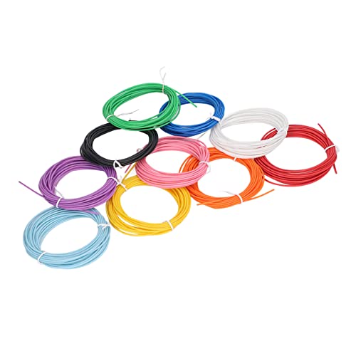 Kadimendium 10 Color 3D Pen PCL Filament Refill 1.75mm Low Temperature Bright 3D Printing Pen Consumables Filament Bundle Multicolor 5m for 3D Printers