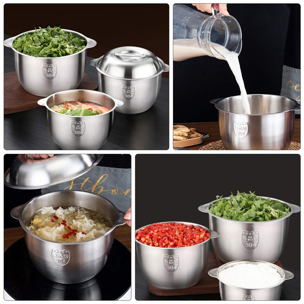 Hemoton Stainless Steel Cooking Utensils 1pc Stainless Steel Pot Kitchen Cover with Cover Stainless Steel Stock Pot
