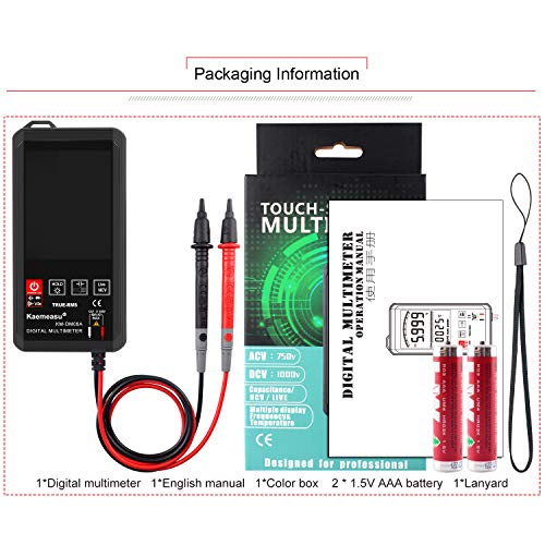 Kaemeasu Big Screen Auto Recognition Smart Mini Touch Digital Multimeter Ultra-Thin Pocket Electronic Repair Tools KM-DM06A