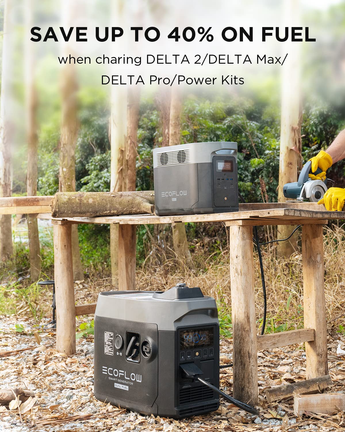 EF ECOFLOW 1800W Dual Fuel Smart Generator with Both LPG and Gas Powered Support, Smart Control, for Home Battery Backup, Emergency, Applicable for DELTA Pro/DELTA Max/DELTA 2/DELTA 2 Max