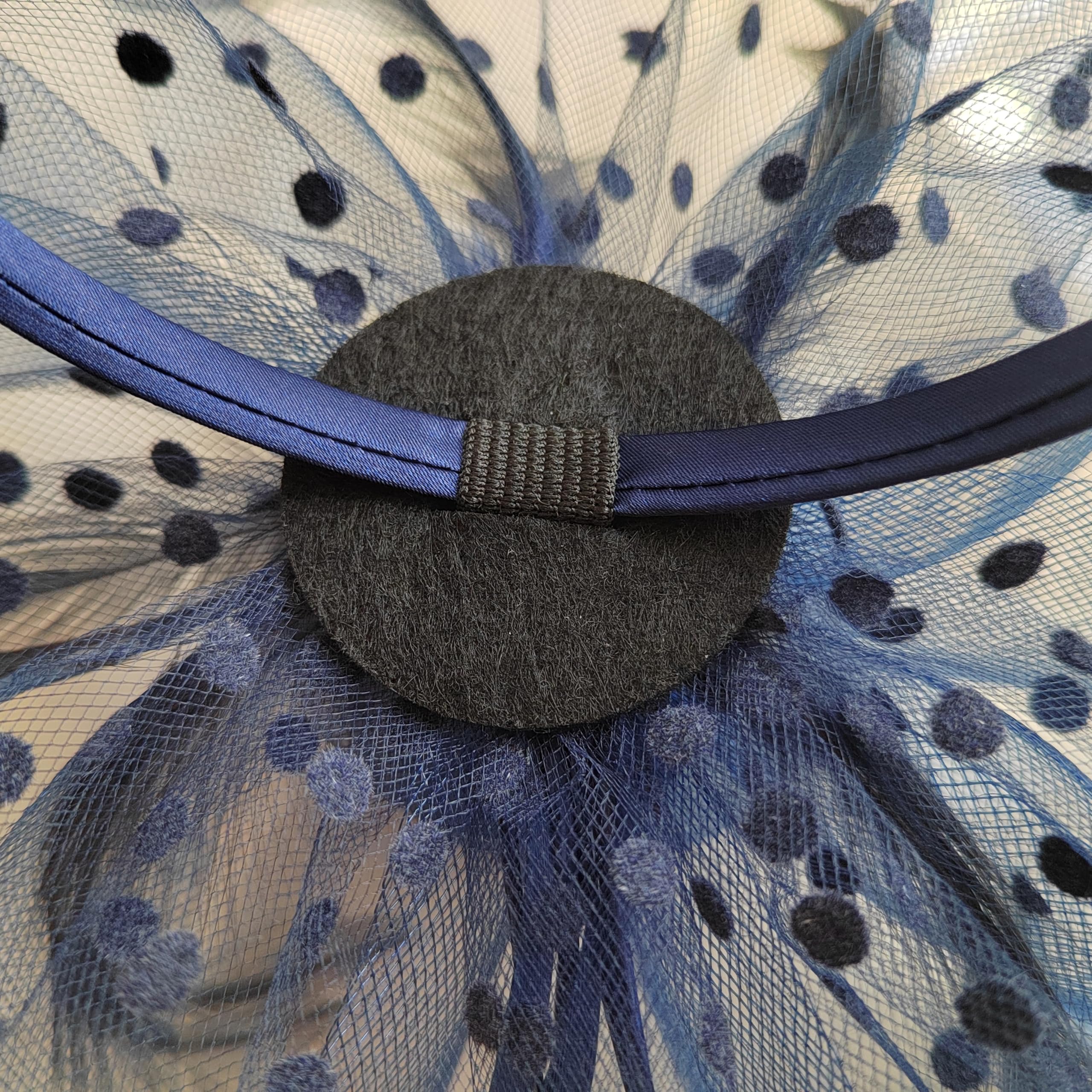Fascinators Hats 20s 50s Pillbox Hat Cocktail Tea Party for Women (Navy Blue, One Size)