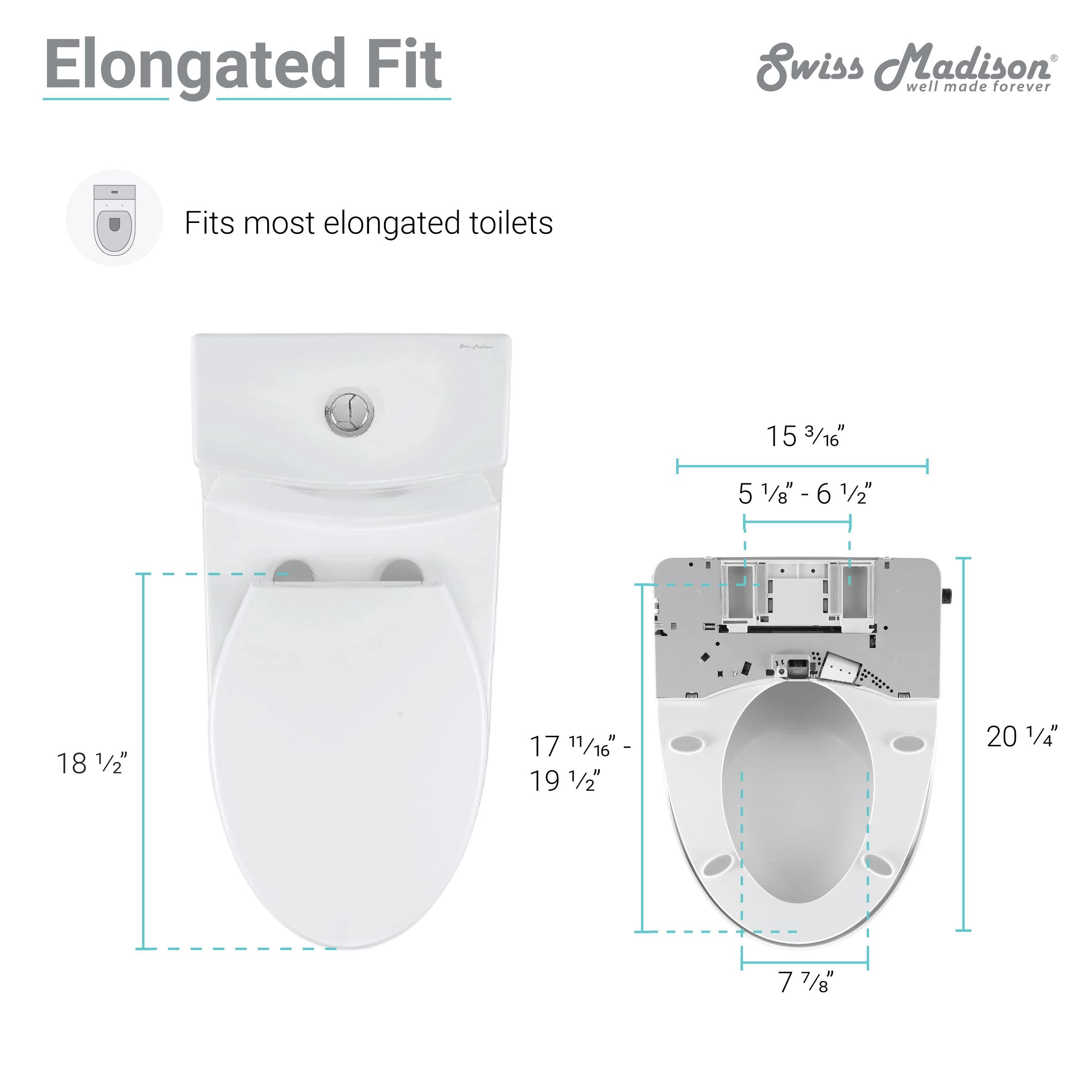 Swiss Madison Well Made Forever SM-STS01 Vivante Smart Toilet Seat Bidet, White