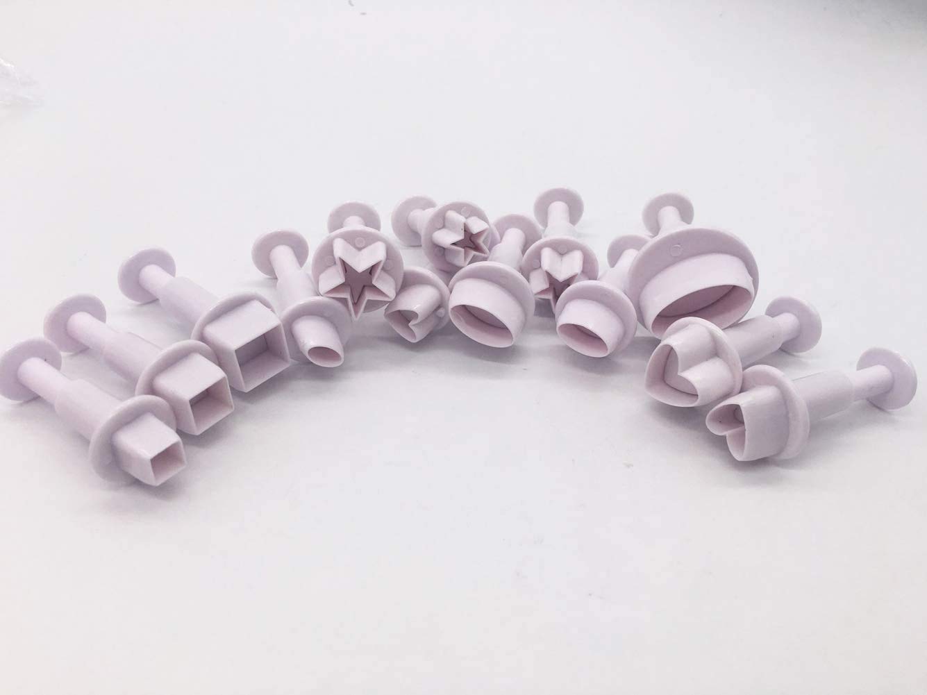Fondant Cutter 13pcs/ Set, Geometric MultiCutters for Cake Design - Round Square Oval Heart - Small, Medium & Large Size