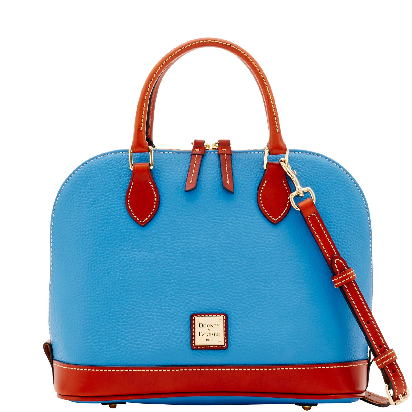 Dooney & Bourke Handbag, Pebble Grain Zip Zip Satchel - Bubble Gum