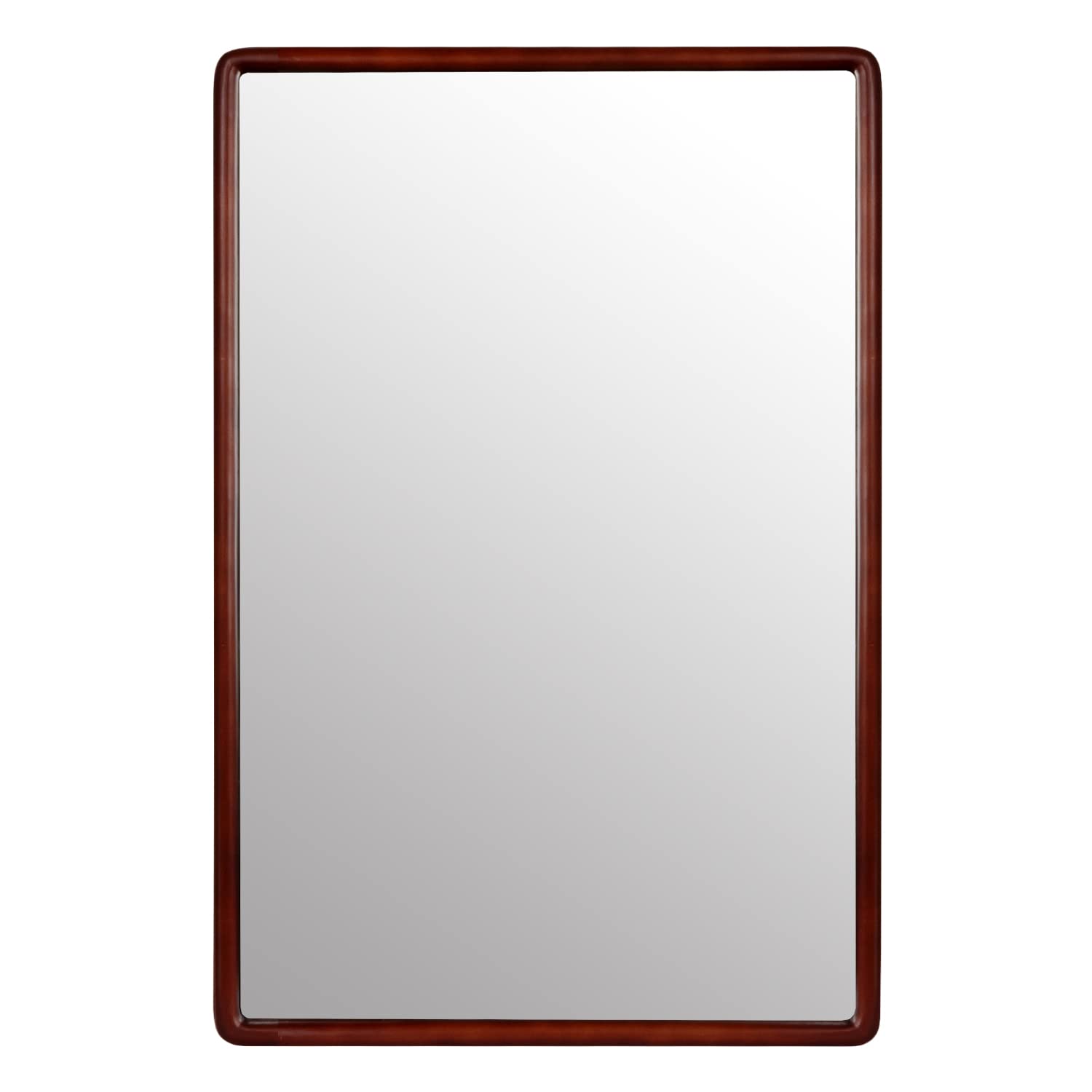 Medicine Cabinet Bathroom Mirror, 24''x16'' Farmhouse Wood Frame Bathroom Medicine Cabinet with Mirror, Vanity Mirrors Recess or Surface Mounted Installation (Brown)