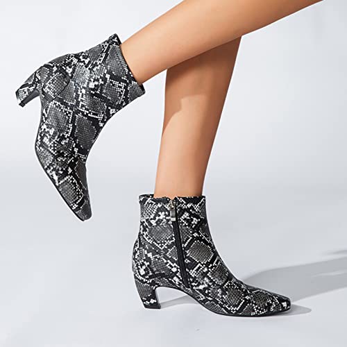 FASDNENDYS Ankle Boots Thick-Soled Boots Women's Boots Shoes Mid-Length Fashion Characteristic Plantar Tear Black