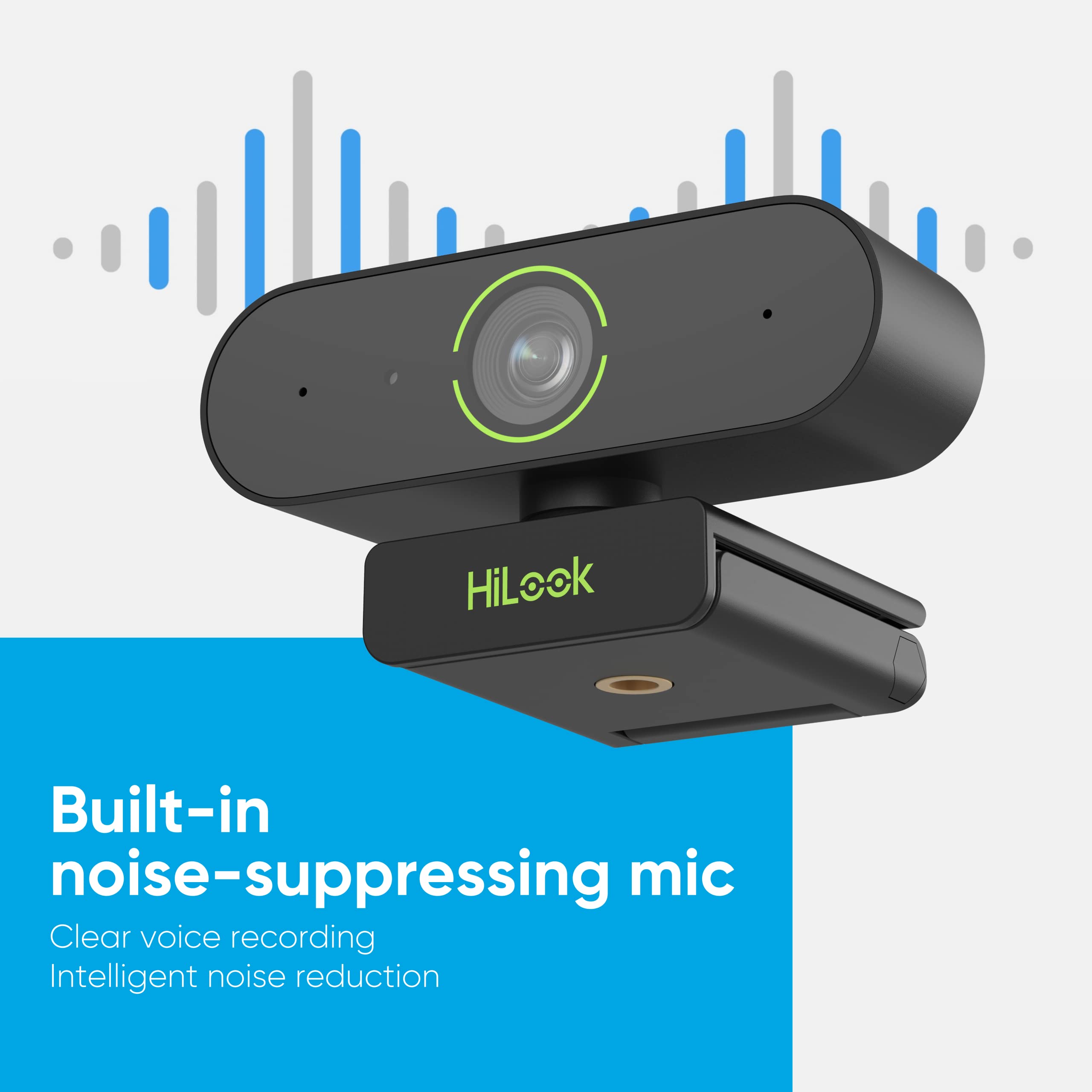 HiLook U12P 1080P HD Webcam with Noise-Canceling Mic, Autofocus & Privacy Cover, Low Light Correction Computer, USB Streaming Webcam for Zoom/Skype/Microsoft Teams/FaceTime, PC/Mac/Laptop