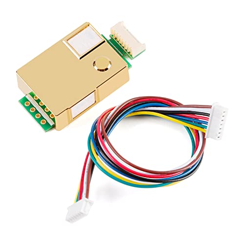 JESSINIE MH-Z19B Infrared Carbon Dioxide Sensor Air Quality Monitoring CO2 Concentration Detection Sensor Module 4.5~5.5VDC 0-10000ppm CO2 Gas Sensor with Terminals Cable