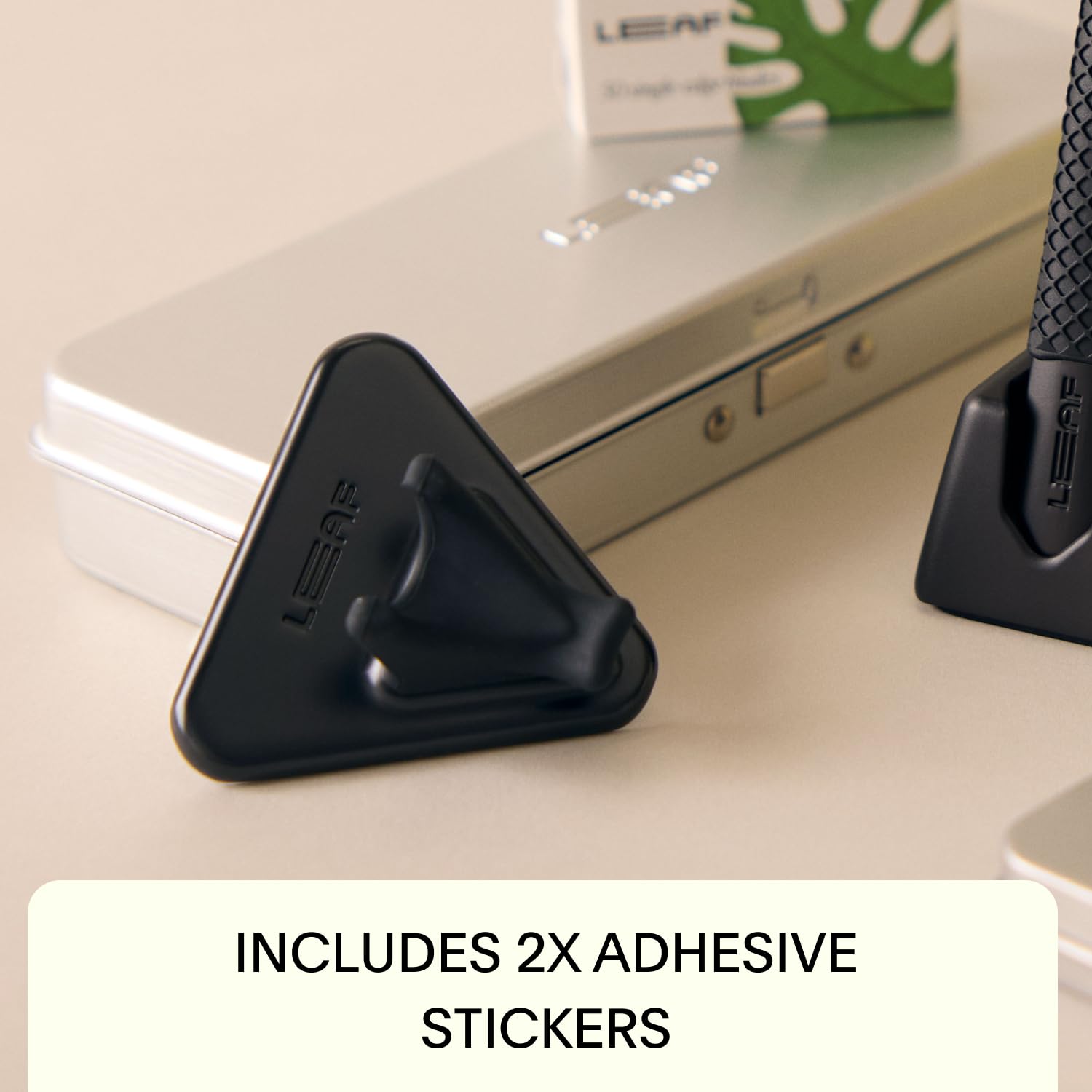 Leaf Shave | Shower Holder, Gold - Shower and Bathroom Adhesive Razor Wall Hook Compatible Only with The Leaf Razor, Twig Razor, and Thorn Razor