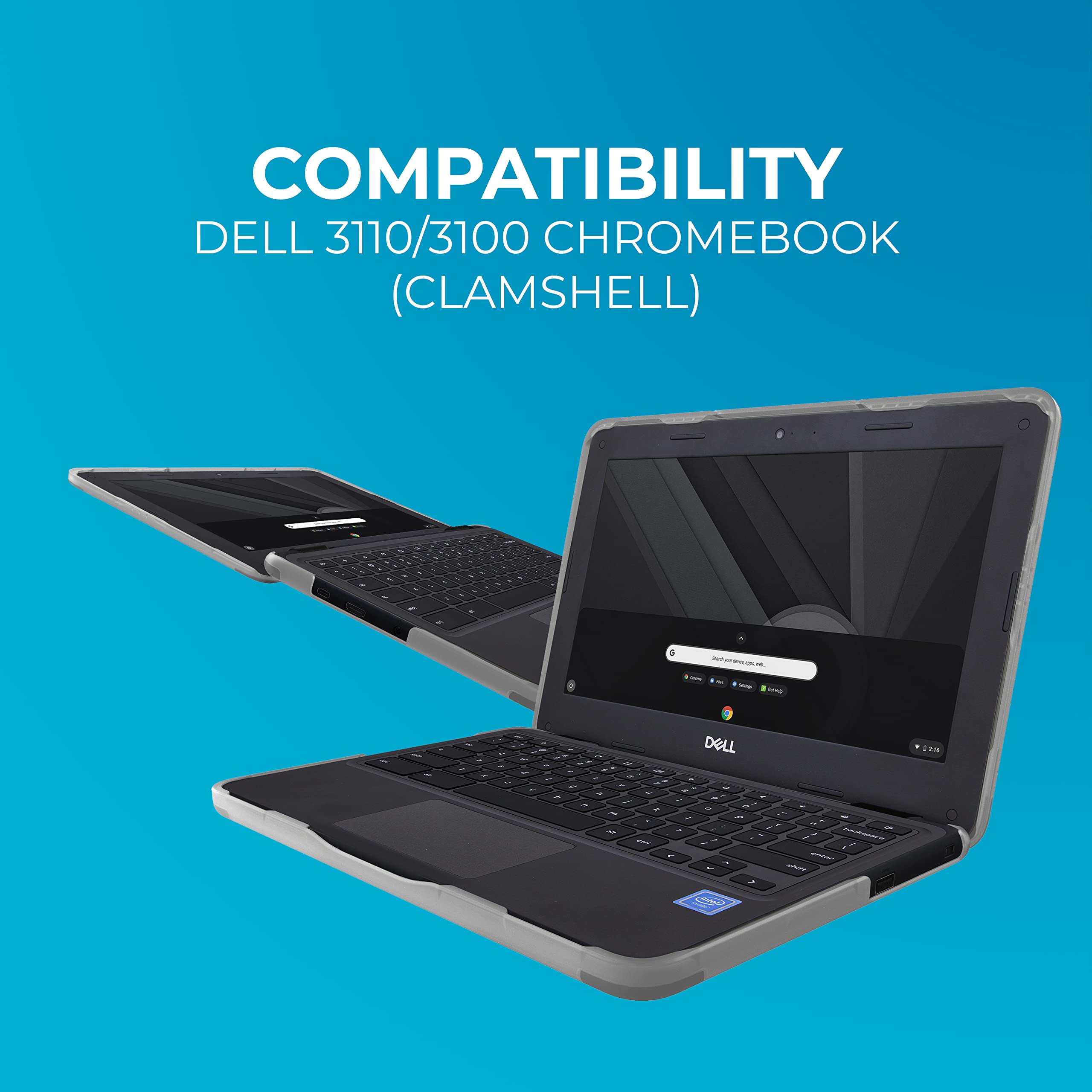 Gumdrop BumpTech Laptop Case Fits Dell Chromebook 3110/3100 (Clamshell) for K-12 Students, Teachers and Classrooms β Scratch and Bump Protection. Protective Hard-Shell Cover β Gray