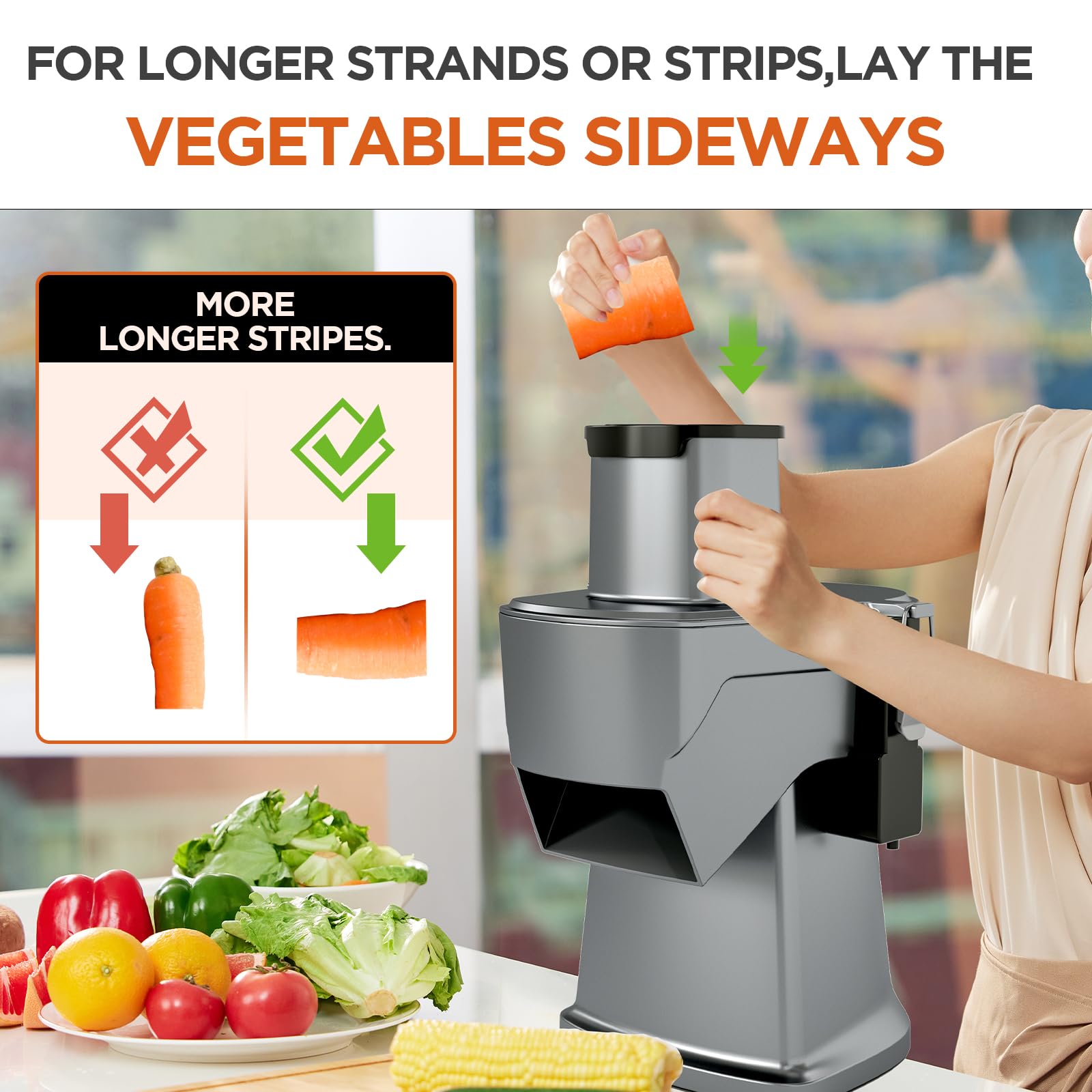 LIANQIAN 4 in 1 Electric Vegetable Chopper, Multifunctional Food Cutter&Slicer, Mandoline Slicer & Cheese Grater, 200W Multi Blade French Fry Cutter & Veggie Slicer&Dicer with Cut-Resistant Gloves