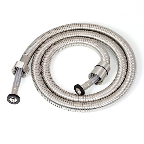 FOLINUS Bidet Sprayer Hose 48-inch Stainless Steel Double Sprial Nylon Braided Hose with 1/2'' Connector (Brushed Nickel)