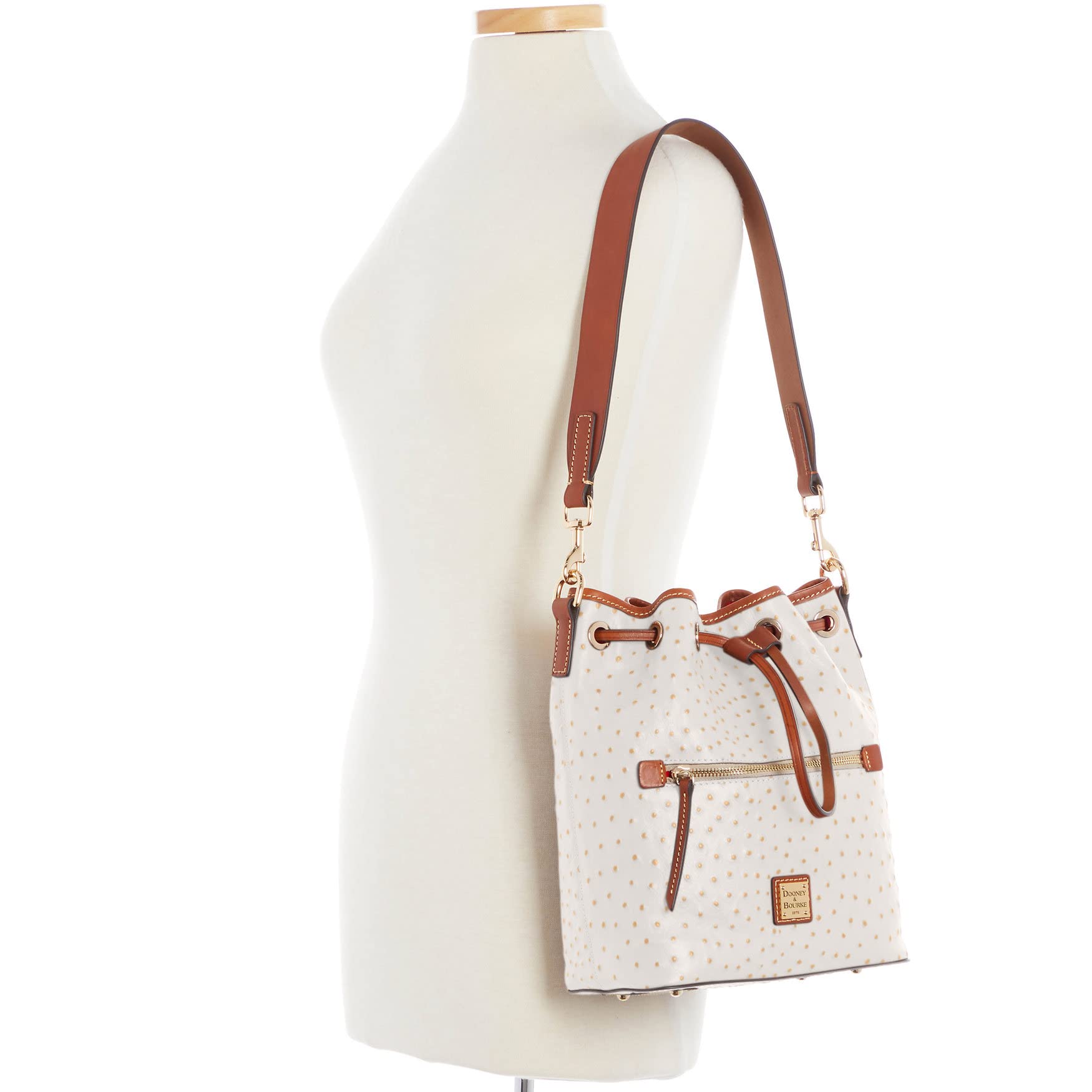 Dooney & Bourke Handbag, Ostrich Drawstring - Bone