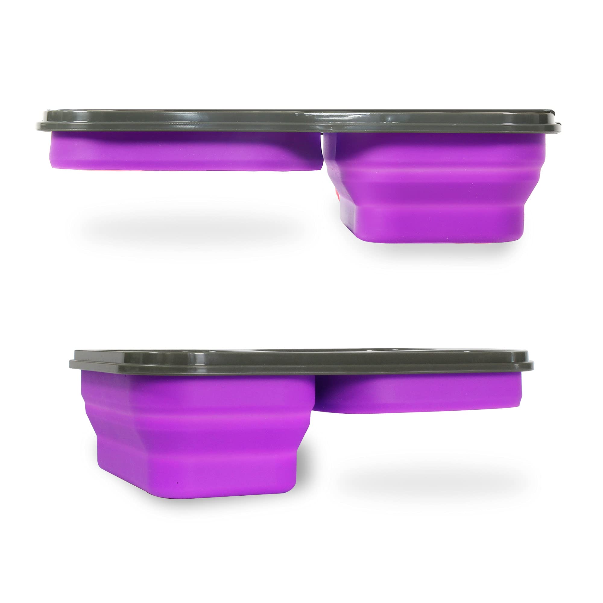 Exclusivo Bolsillo Foldable Bento Lunch Box (6pcs) for Women Men With Spork & Lid BPA Free,Collapsible and Leakproof Space Saving Food Storage Containers with 3 Compartments(6 Color Pack)