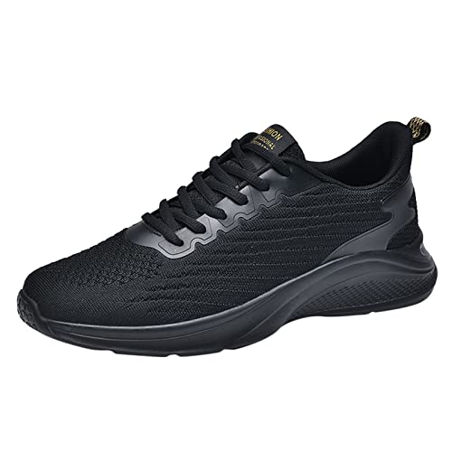 FASDNENDYS Fashion Summer Men Mesh Breathable Comfort Flat Lace Casual Work Shoes Men Sneaker Black