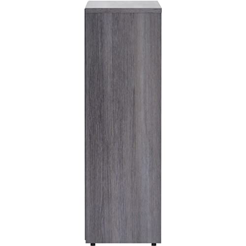 Lorell, LLR69626, Weathered Charcoal Laminate Bookcase, 36" x 12" x 36"