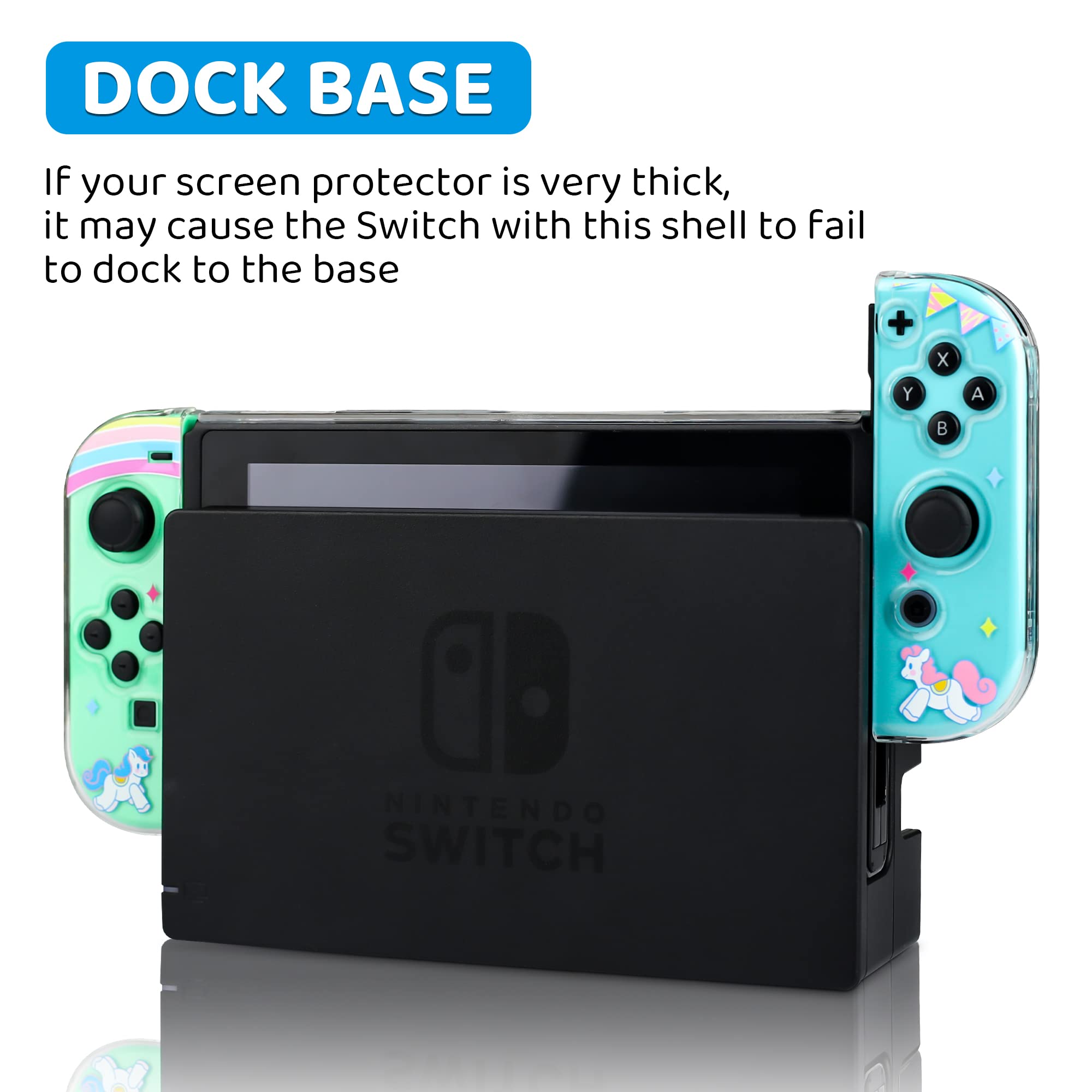 FANPL Cute Protective Case for Nintendo Switch, PC Cover Case with Rainbow Carousel Compatible with Switch Console and Joy Con, Kawaii Skin Accessories Shockproof, Waterproof, Anti-fingerprint