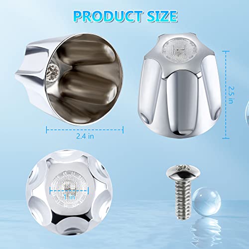 Enhon Faucet Repair Kit Compatible with Price Verve 3 Handle Tub Shower Faucet, 3-Handle Shower Hot/Cold/Diverter Knob Replacement for Remodeling Trim (Chrome)
