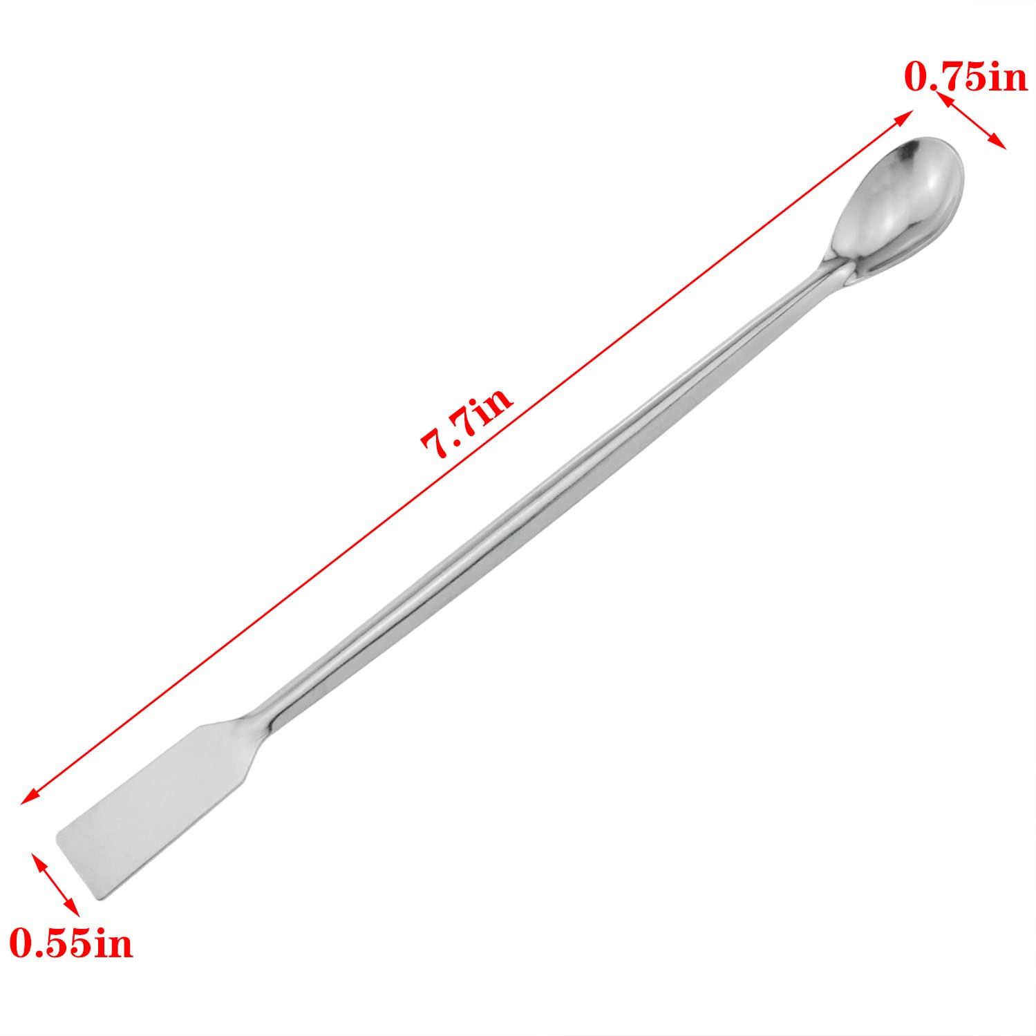 Lab Spoon Spatula MTQY 5PCS 2 in 1 430 Stainless Steel Lab Spoons with Flat Spatula Laboratory Sampling Spoon for Powders Gel Cap Filler Mixing Spatula