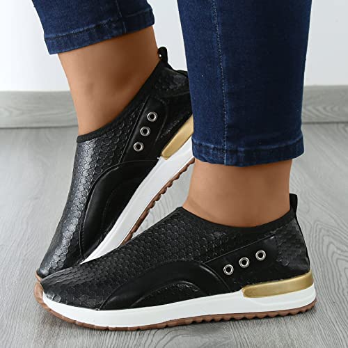 FASDNENDYS Fashion Autumn Women Flat Lightweight Comfortable Slip On Solid Color Pattern Casual Style Size 8 Womens Shoes Black