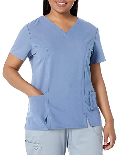 Dickies Women's Xtreme Stretch V-Neck Scrubs Shirt, Ceil Blue, X-Small