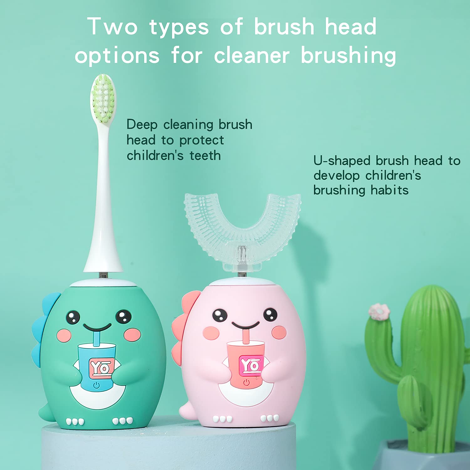 yeklike Kids Electric Toothbrushes, U Shaped Ultrasonic Toothbrush,Rechargeable Kids Toothbrush w/Smart Timer, Sonic Toothbrush K10 (2-7y)…