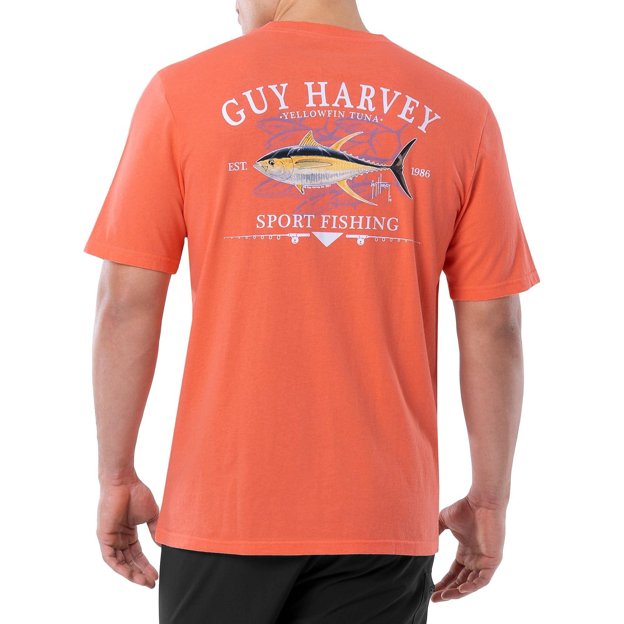 Guy Harvey Men's Short Sleeve T-Shirt, Living Coral/Sport Fishing, 3X-Large