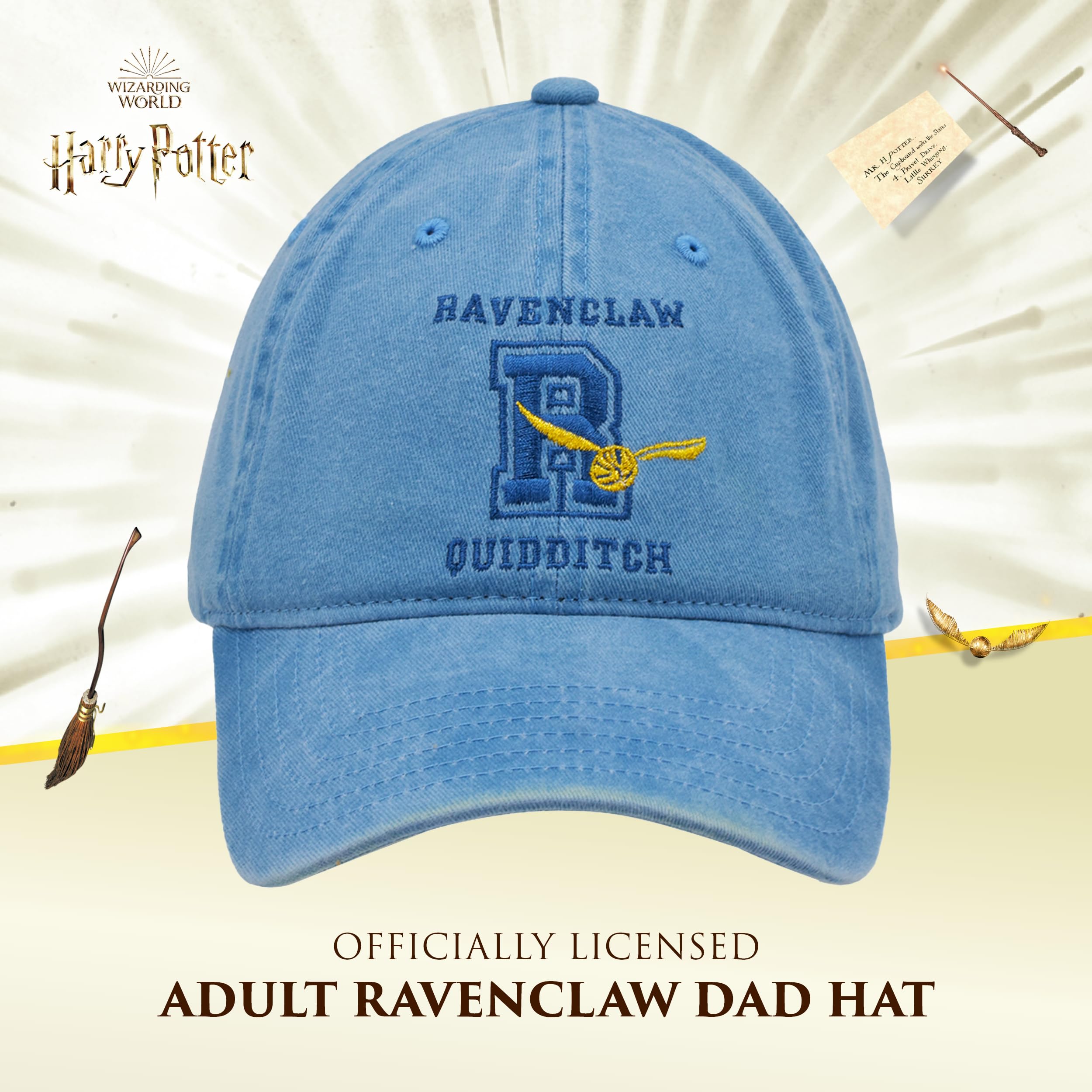 Harry Potter Dad Hat, Quidditch Women's Adjustable Cotton Baseball Cap with Curved Brim, Ravenclaw, One Size