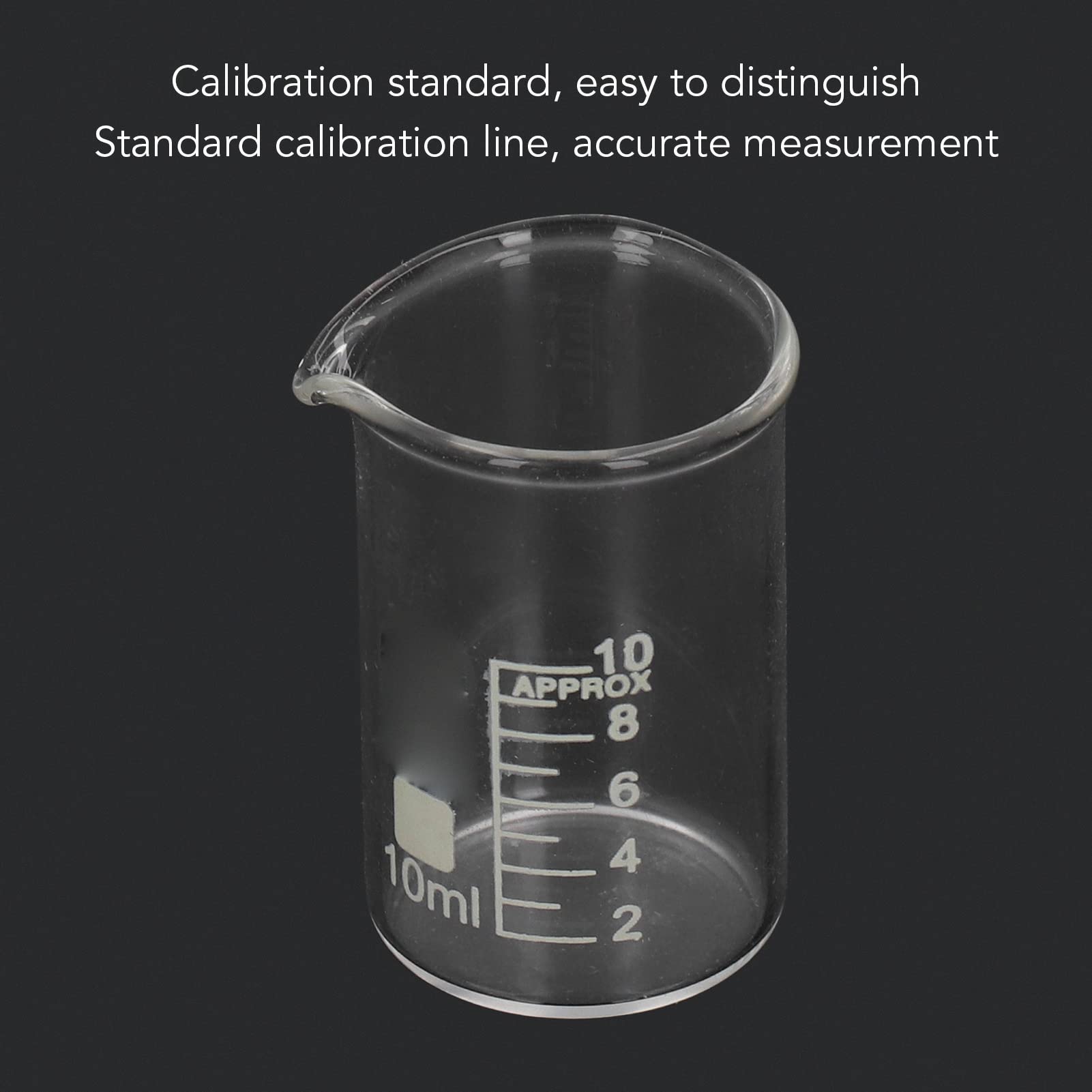 HASAKI 10ml Beaker Borosilicate Glass Beaker Used as Chemical Glassware for Academic Experiments in Laboratory, School, Home 10PCS