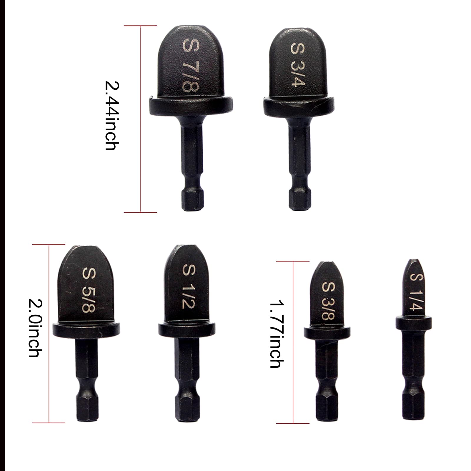 HVAC Repairing Set Air Conditioner Copper Tube Expander Swaging Tool Drill Bit Set Manual Copper Pipe Swage Tool Soft Copper Expander Tubing Tool with 1/4''， 3/8''，1/2''， 5/8''，3/4''，7/8''Bits