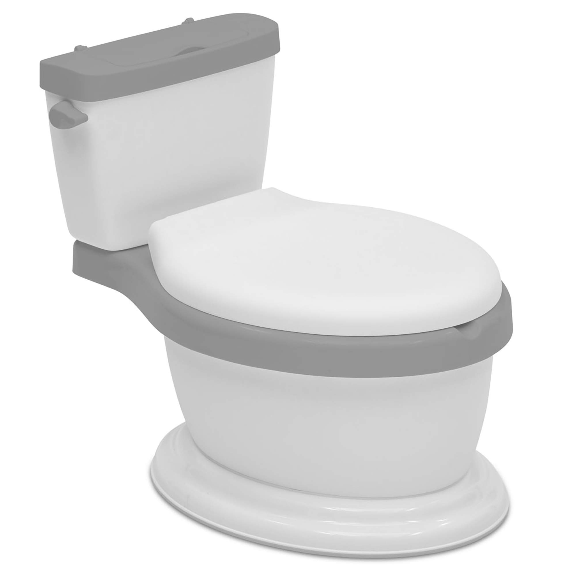 Delta Children Kid Size Potty and Step Stool 2-Piece Set - Realistic Potty and Step Stool Ideal for Potty Training, White/Grey
