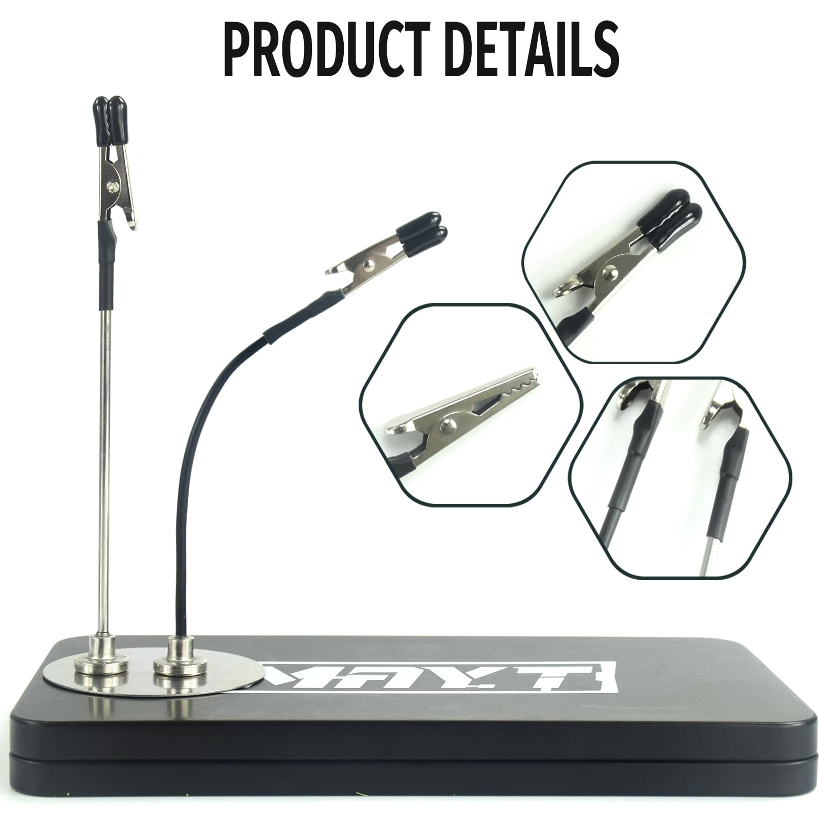 MAY.T 18PCS Magnetic Alligator Clip Stick with Metal Painting Stand Base Set Modeling Tools for Airbrush Hobby Model Parts