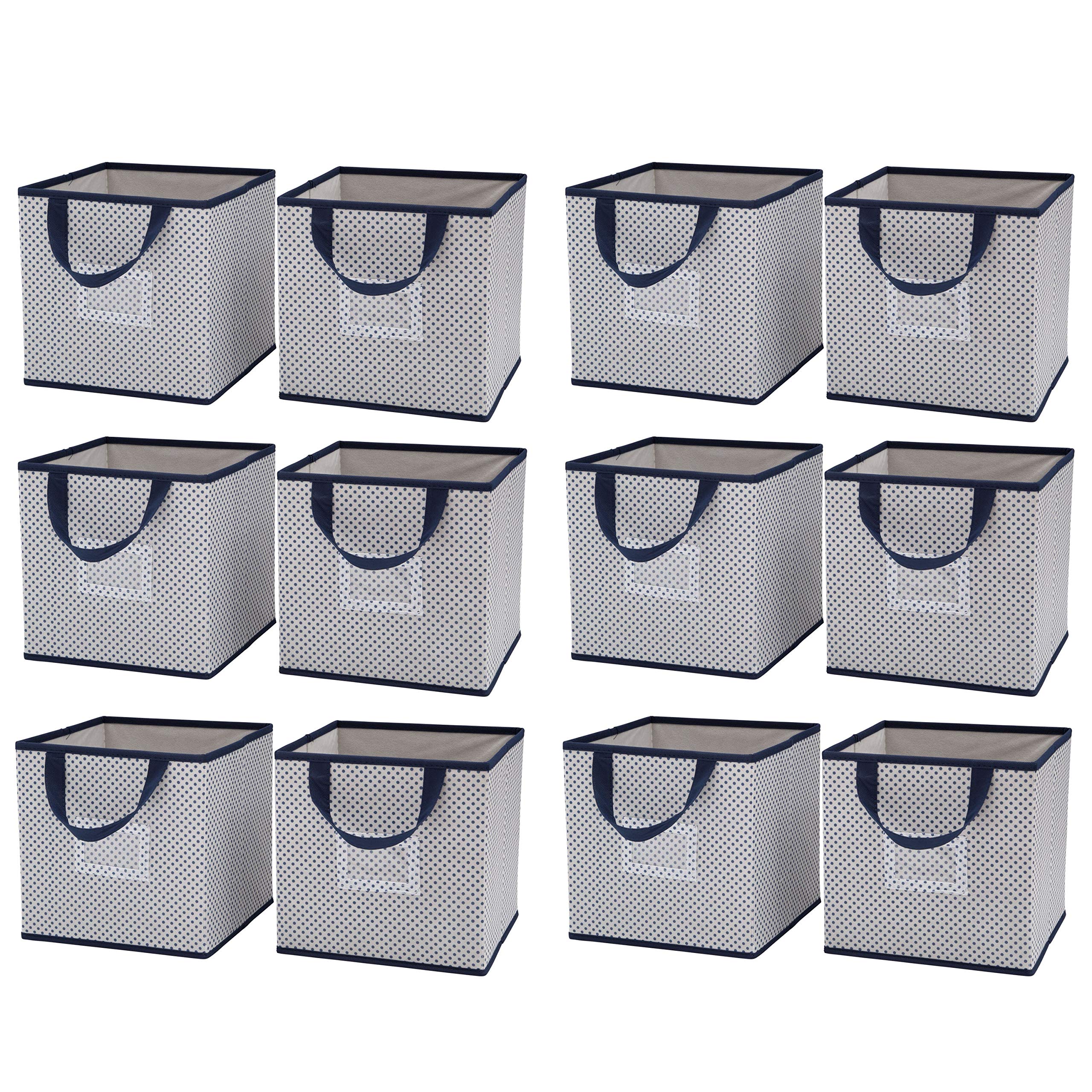 Delta Children 12 Piece Foldable Storage Cubes/Bins, Navy