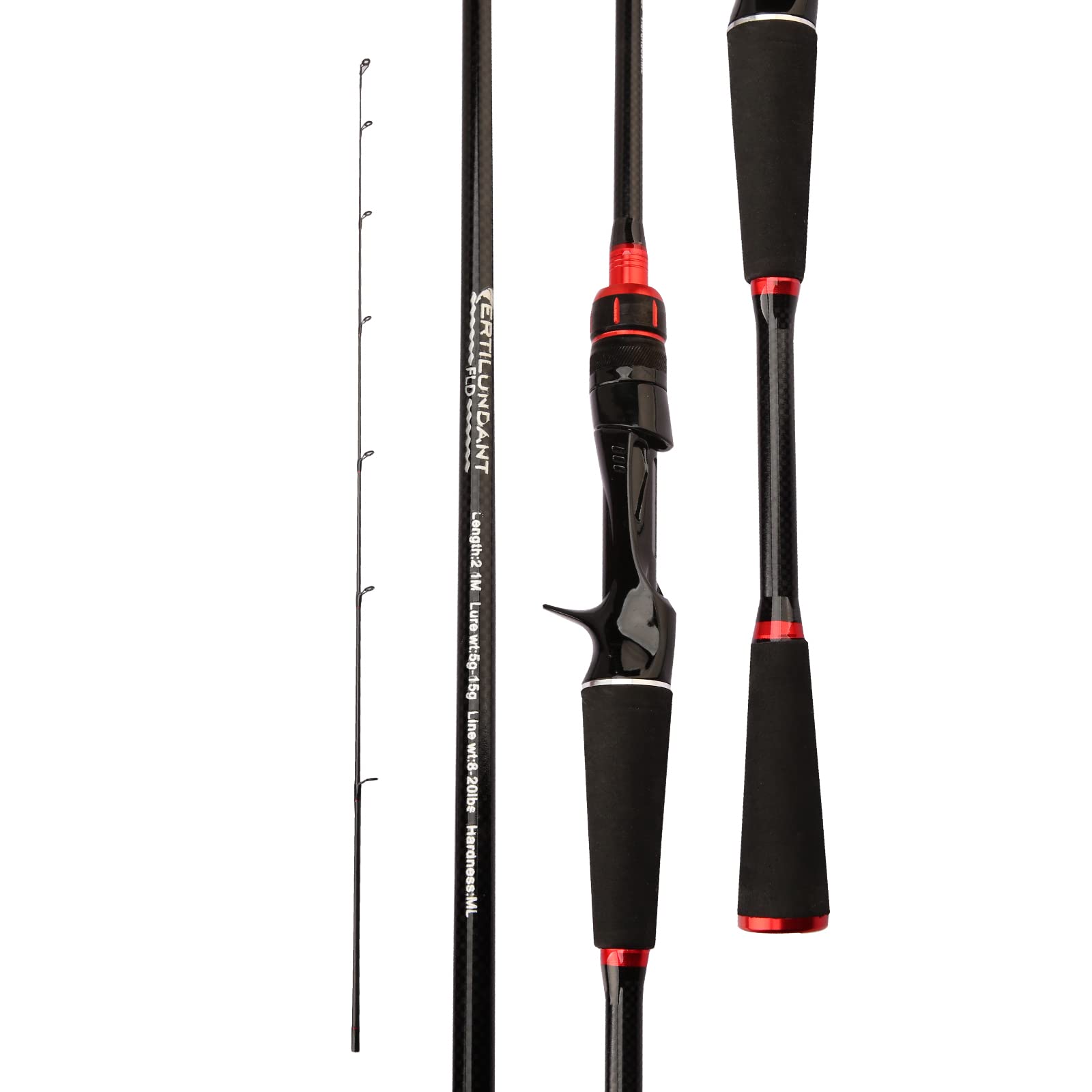 Fertilundant Casting Fishing Rod,7Ft Durable Combo Lightweight Sensitive Fishing Pole,2pcs Design Carbon Fiber ML Casting Seafishing Rod