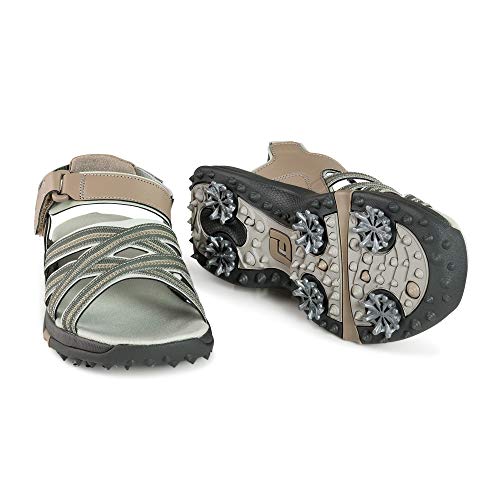 FootJoy Women's Golf Sandals Shoes, tan/Light Grey, 9