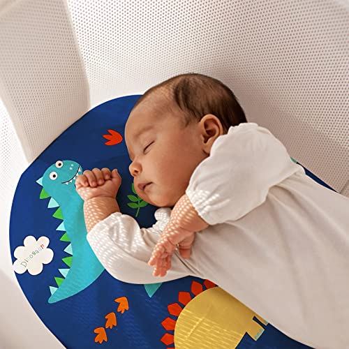 GOPHRALOVE Bassinet Sheets for Baby Boys Toddler 2 Pack Soft Plaid Bassinet Fitted Sheets for Universal Sheet for Rectangle Oval Hourglass 32 x 16 Bassinet Mattress (Dinosaur)