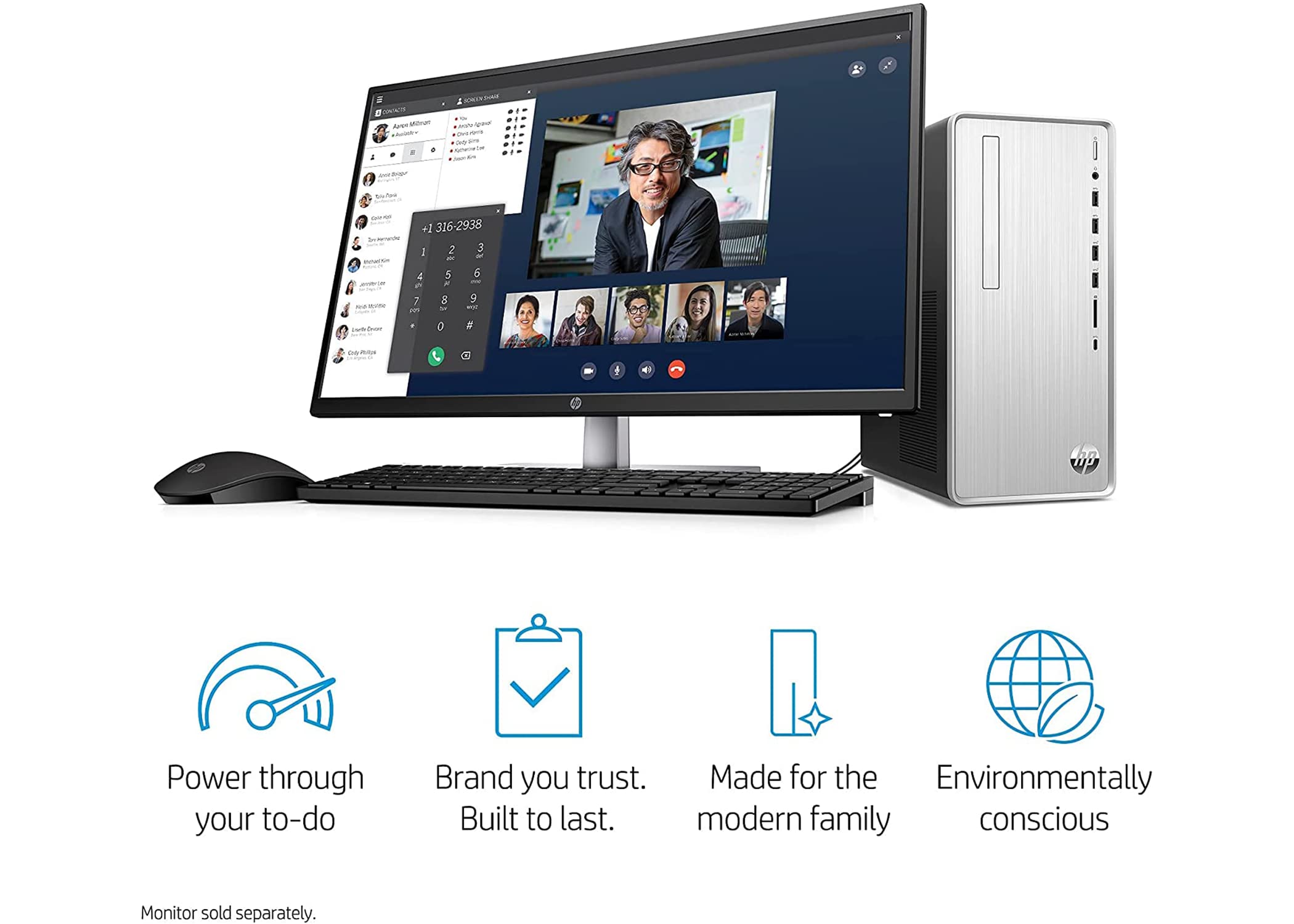 HP 2022 Newest Pavilion Desktop, AMD Ryzen 3 5300G Processor, AMD Radeon Graphics, 32GB DDR4 RAM, 1TB PCIe NVMe SSD, HDMI, VGA, USB Type-C, Wi-Fi 5, Bluetooth, Windows 11 Home, Silver