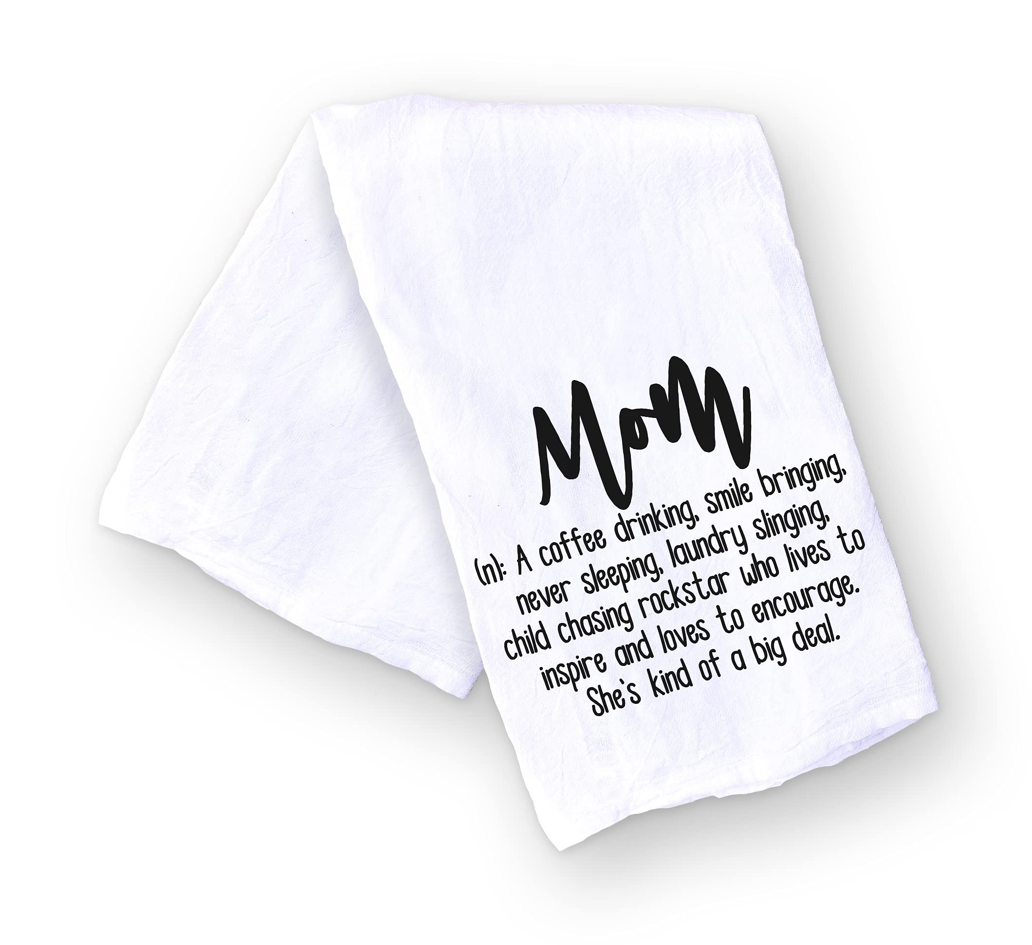 Funny Kitchen Towel for Mom - 100% Cotton Funny Definition of a Mom Hand Towel - 28x28 Inch Perfect for Chef Housewarming Christmas Mother's Day Birthday (Definition of a Mom)