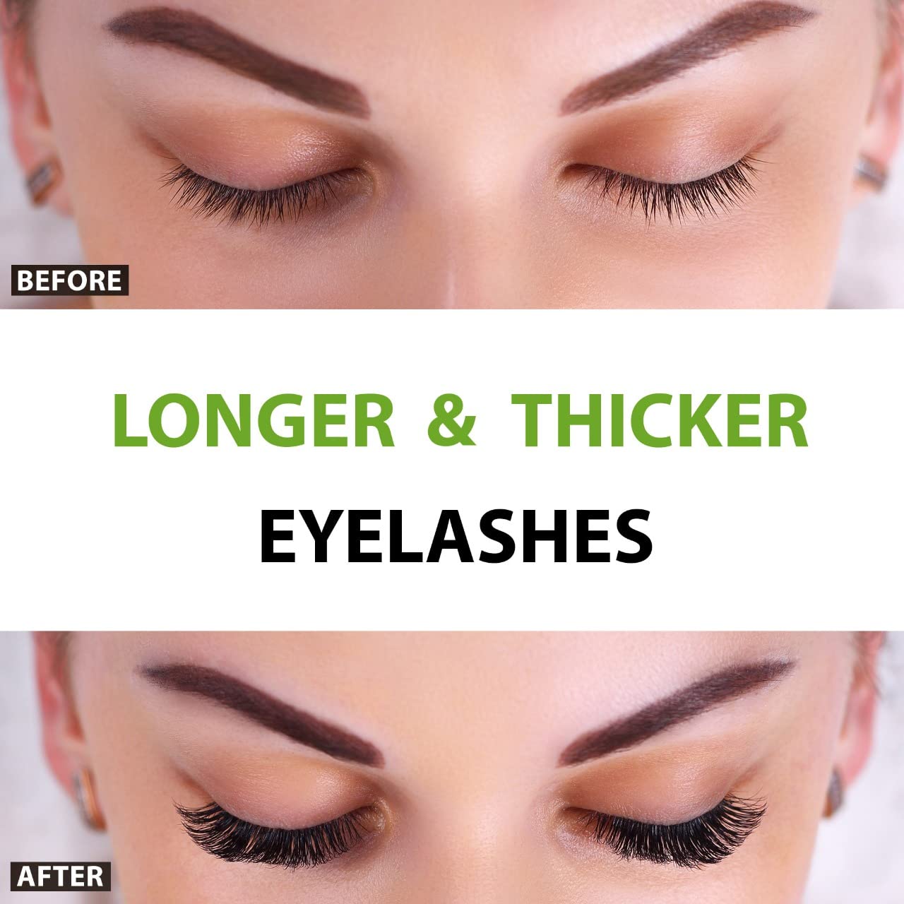 Eyelash Growth Serum 0.25 OZ (7ML) Lash Serum For Longer Thicker Lashes Advanced Eyebrow Enhancer with Free Volumizing Mascara Vegan & Cruelty-Free Made in USA | Herbiar