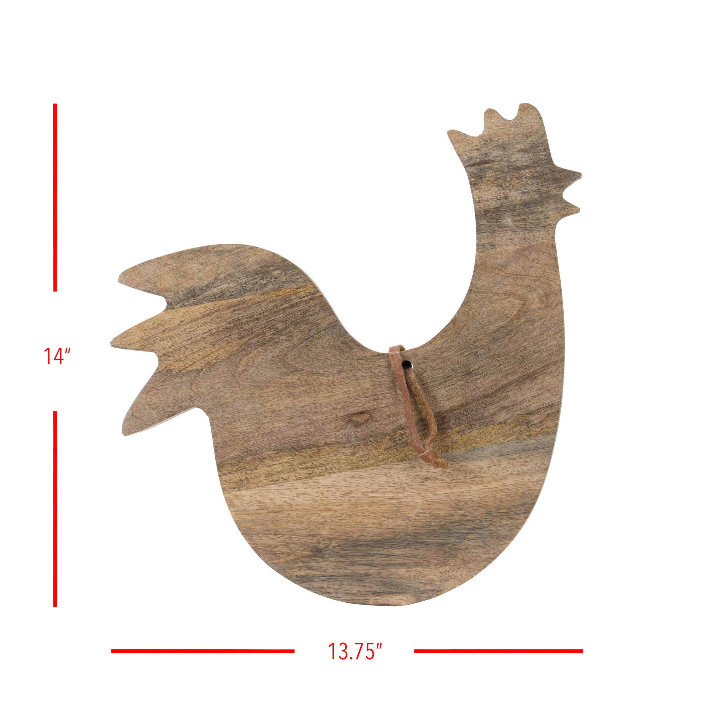 Foreside Home & Garden Wood Hen Shaped Kitchen Serving Cutting Board