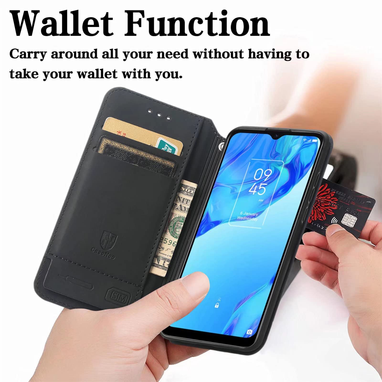FTRONGRT Case for Tecno Camon 18 P, with Mobile Phone Holder, Fall-Proof, Suitable for Tecno Camon 18 P Folding Mobile Phone Leather Protective Shell.Emerald